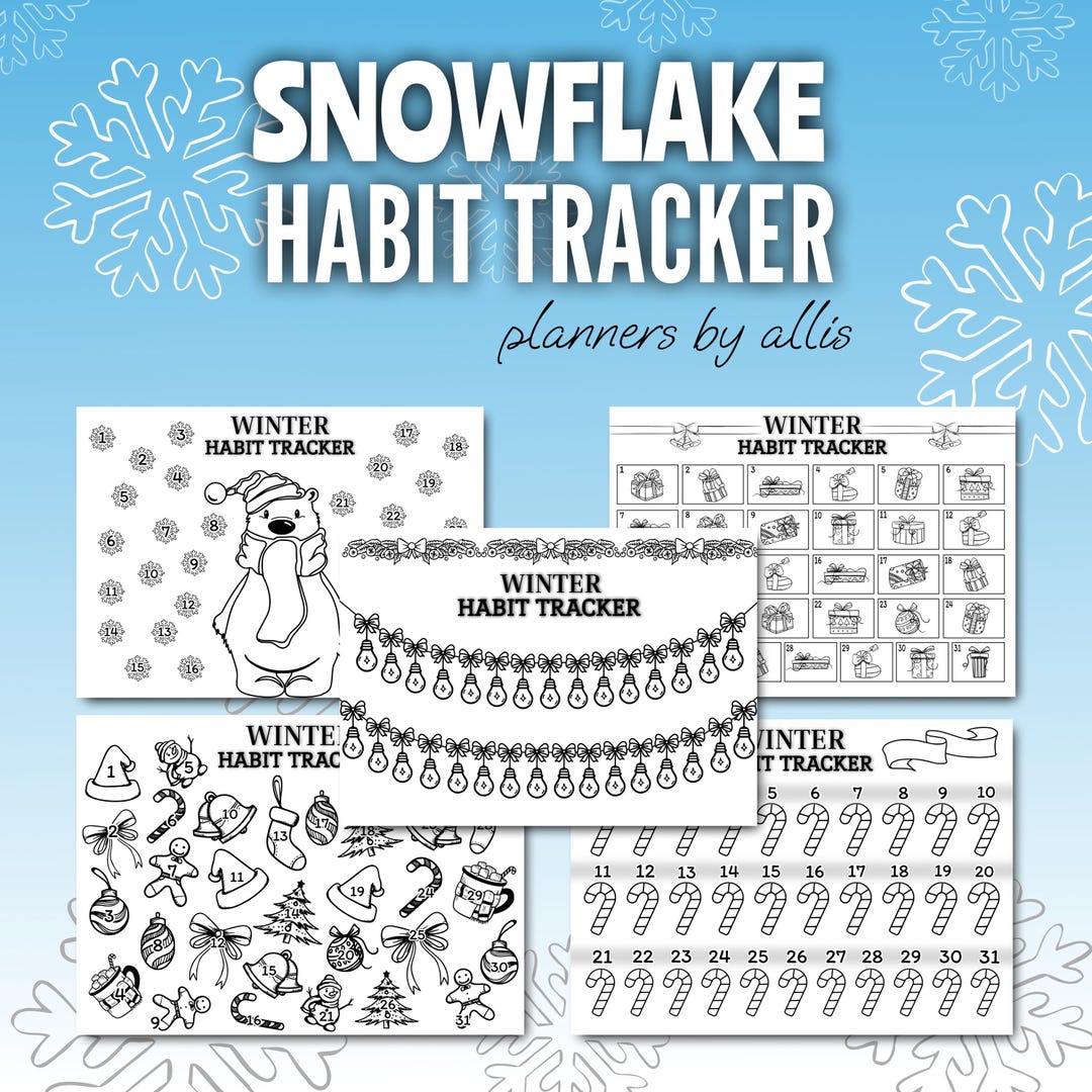 Snowflake Habit Tracker - Stay on Track This Winter - Etsy