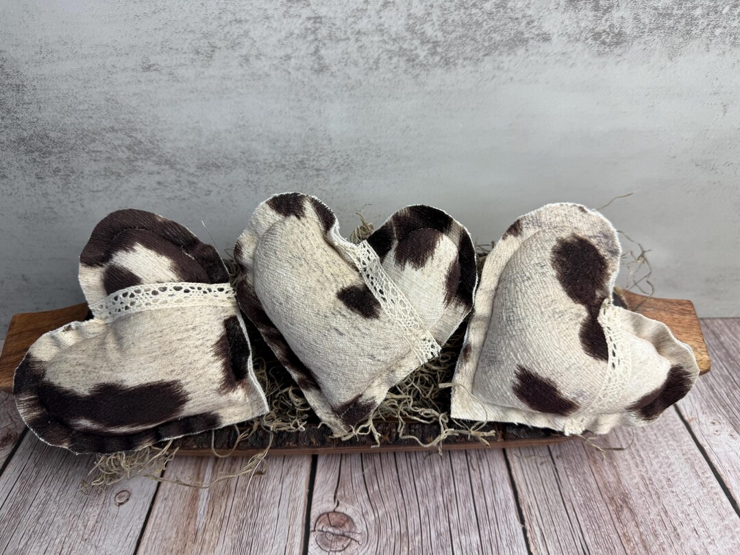 Cowhide Print Fabric Hearts /faux Cowhide Brown Milk Natural Velvet ...
