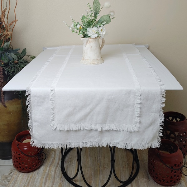 White Table Runner Fringe - Etsy