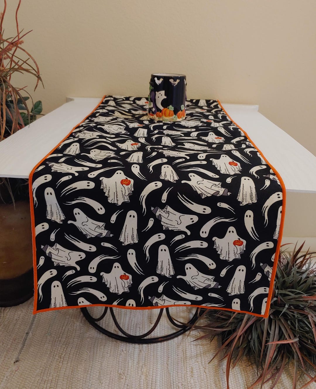 Halloween Table Runner, Halloween Spooky and Ghosts Table Runner ...