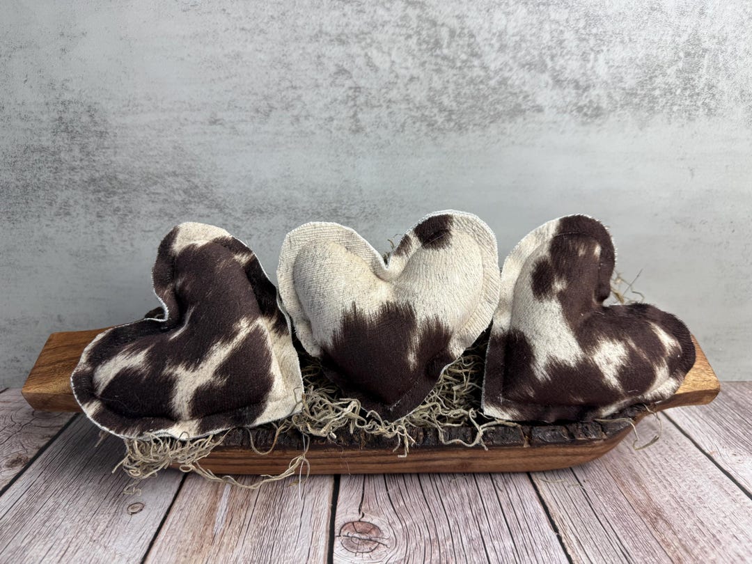 Cowhide Print Fabric Hearts /faux Cowhide Brown Milk Natural Velvet ...
