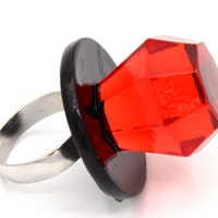 Ring Pop Silver and Crystal/ Funny Sweet Candy / 80s Inspired Jewelry ...