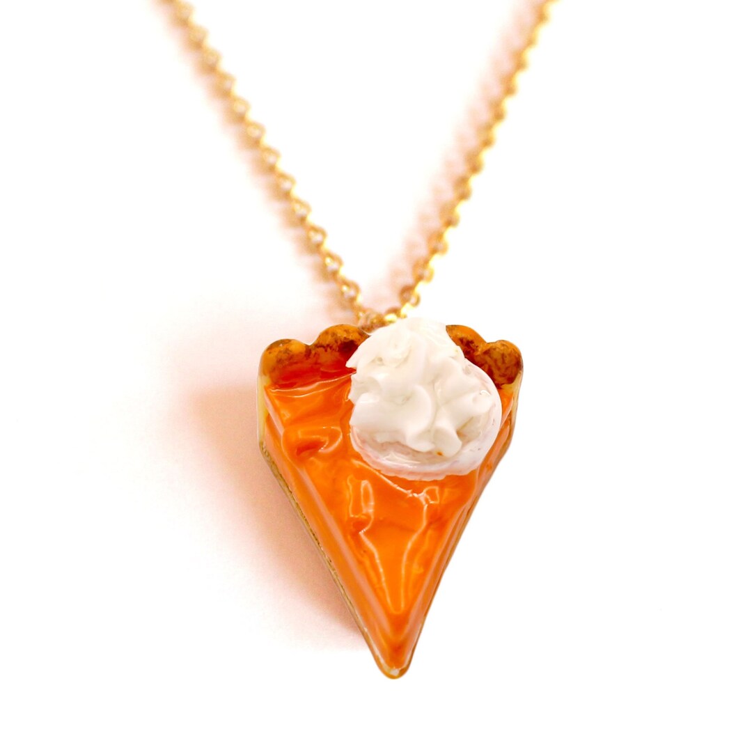 Pumpkin Pie Necklace, Gold or Silver, Pumpkin Pie Charm, Thanksgiving ...