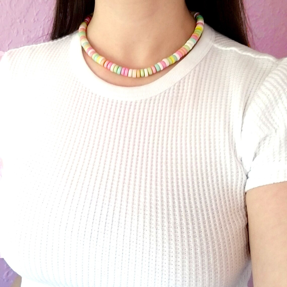 Classic Rainbow Faux Candy Choker Kidcore Custom Length Necklace ...