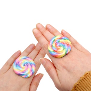 Lollipop Ring Big Rainbow Lollipop Ring Candy Ring Rainbow Jewelry - Etsy