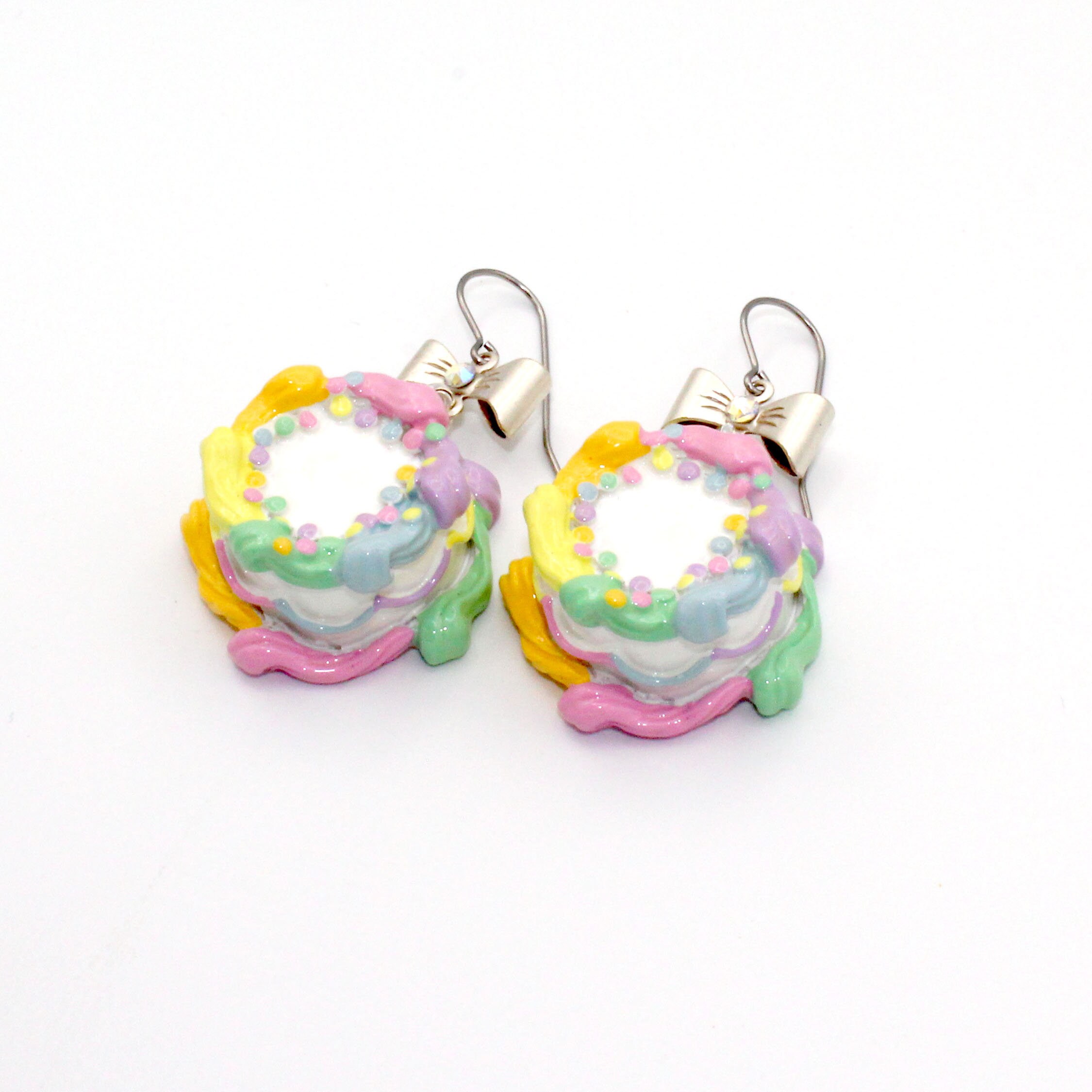 Pastel Rainbow Birthday Cake Earrings, Kawaii Earrings, Gift Idea for ...