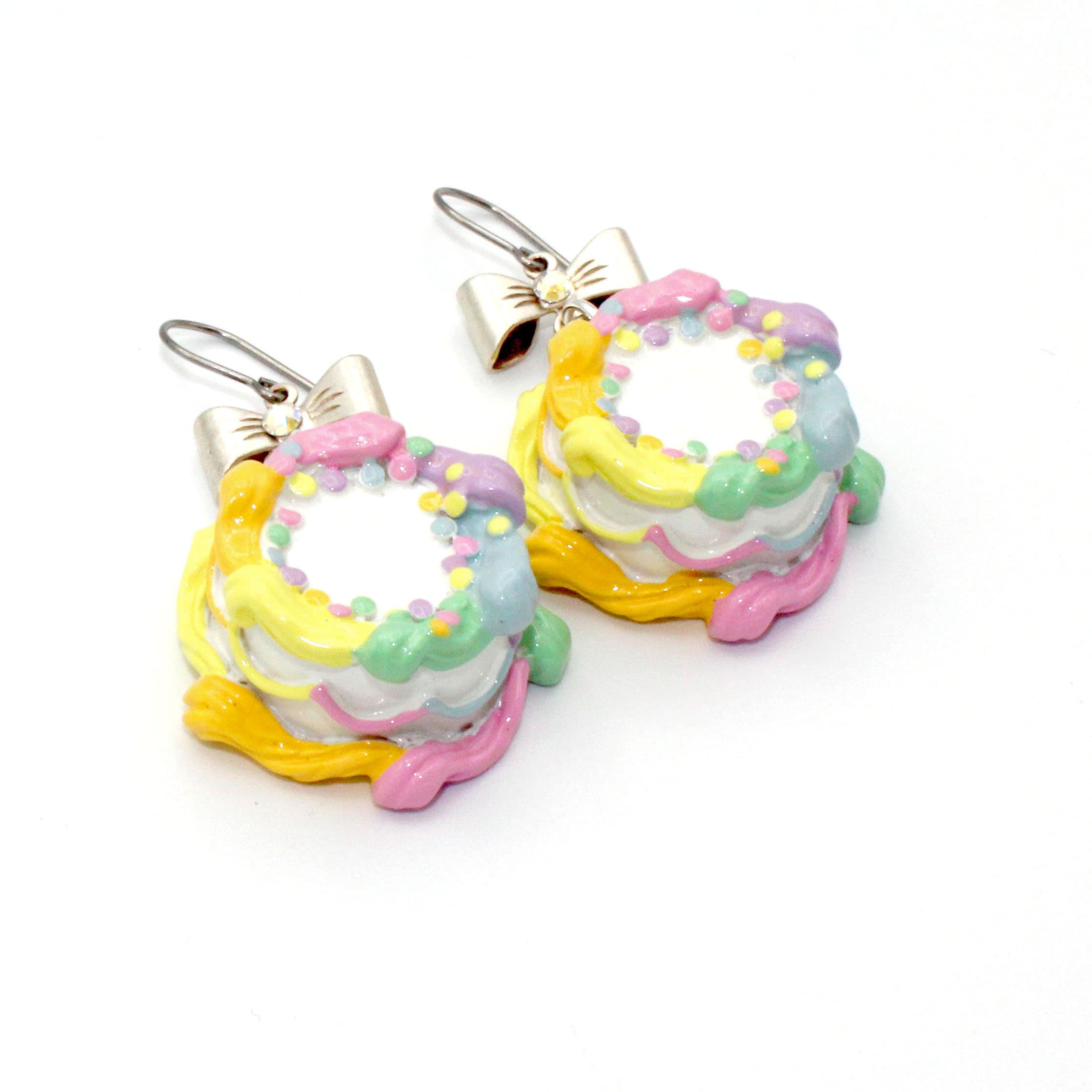 Pastel Rainbow Birthday Cake Earrings Kawaii Earrings Gift | Etsy