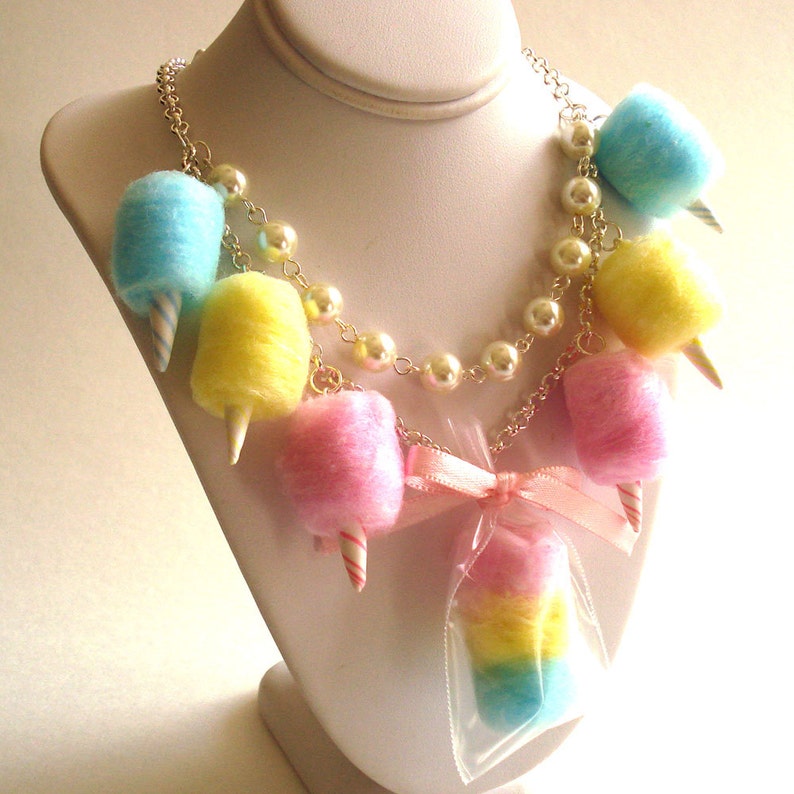 Cotton Candy Necklace Carnival Cotton Candy Statement Necklace - Etsy