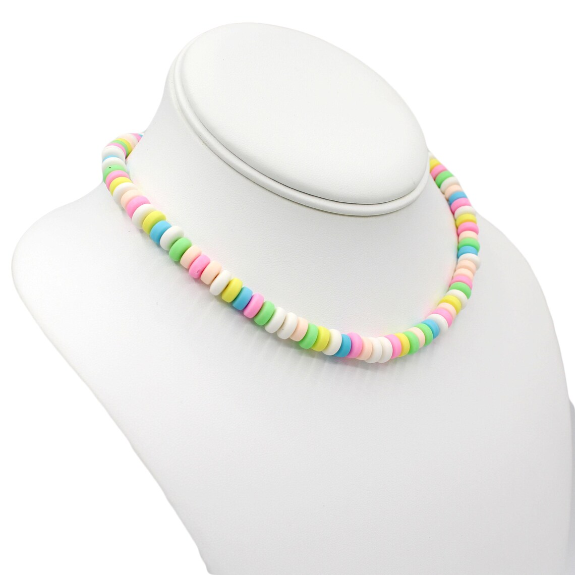 Bright Pastel Rainbow Faux Candy Choker Custom Length Necklace Handmade ...