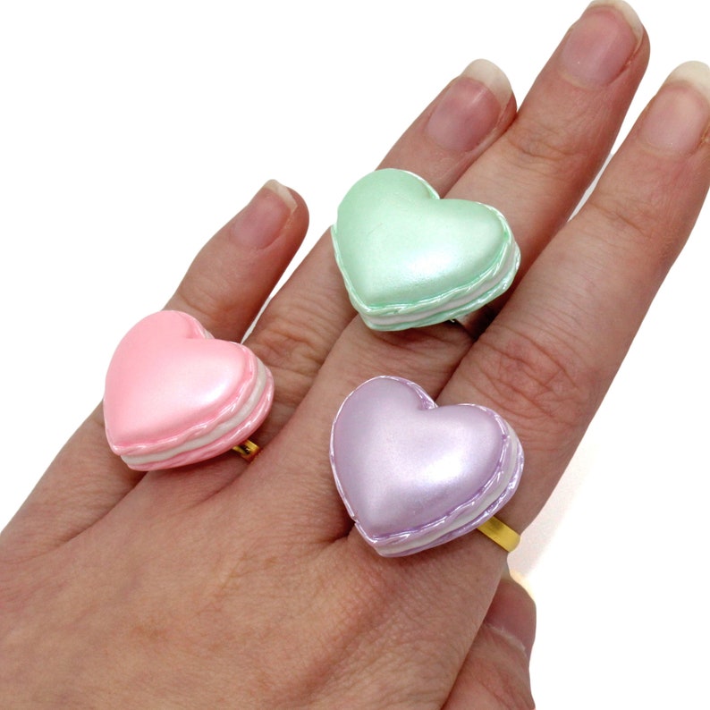 Pastel Heart Macaron Ring Valentine's Day Gift for Best - Etsy