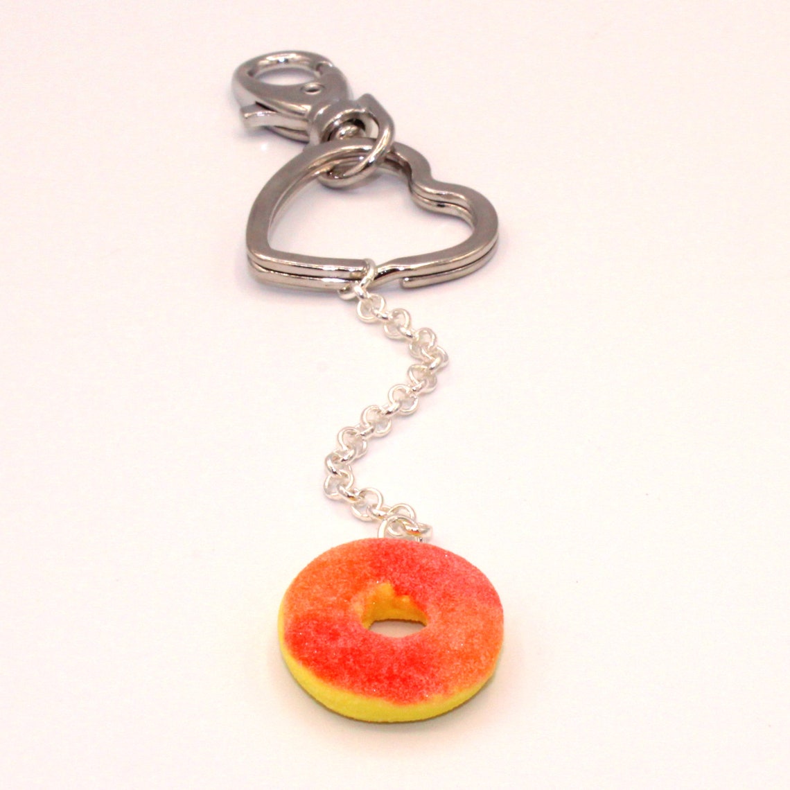 Peach Ring Gummy Keychain Candy Key Chain Peach Key Chain - Etsy New ...