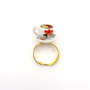 Cute Statement Ring Cup of Tea Teacup Jewelry Gold or Silver Adjustable ...