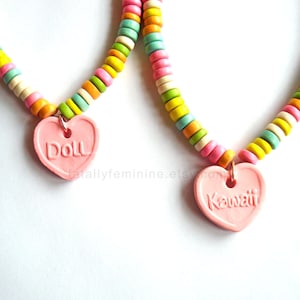 Kidcore Necklace, Beaded Name Necklace, Custom Name Necklace, Fake ...