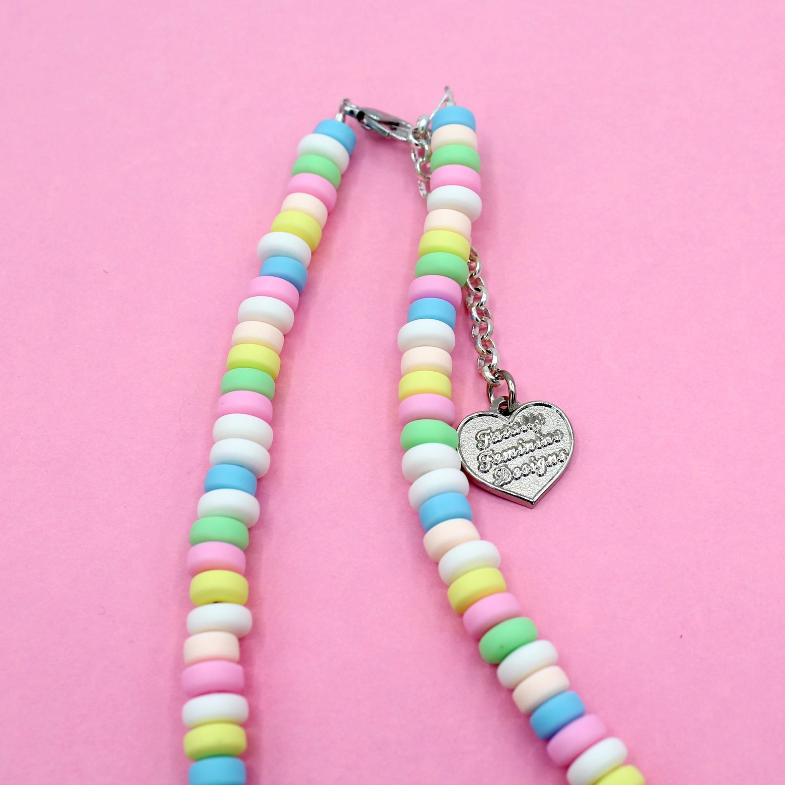 Bright Pastel Rainbow Faux Candy Choker Custom Length Necklace Handmade ...