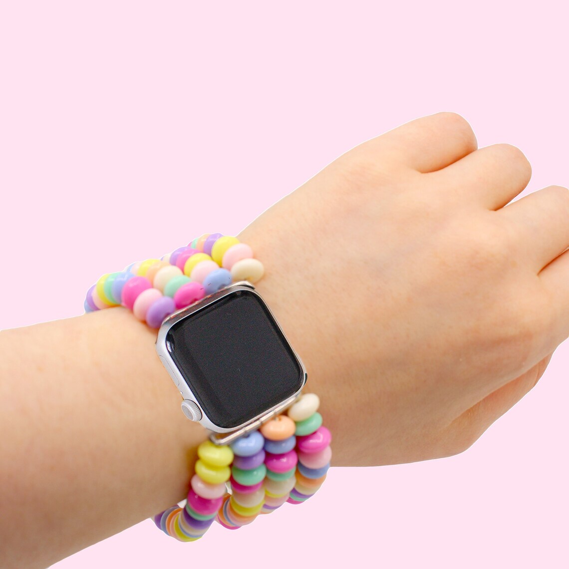 Pastel Faux Candy Smart Watch Band Replacement Rainbow Kawaii Bracelet ...