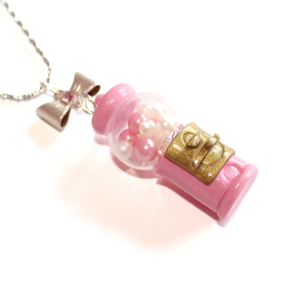 Pink Gumball Machine Necklace Gum Ball Machine Pendant Candy - Etsy
