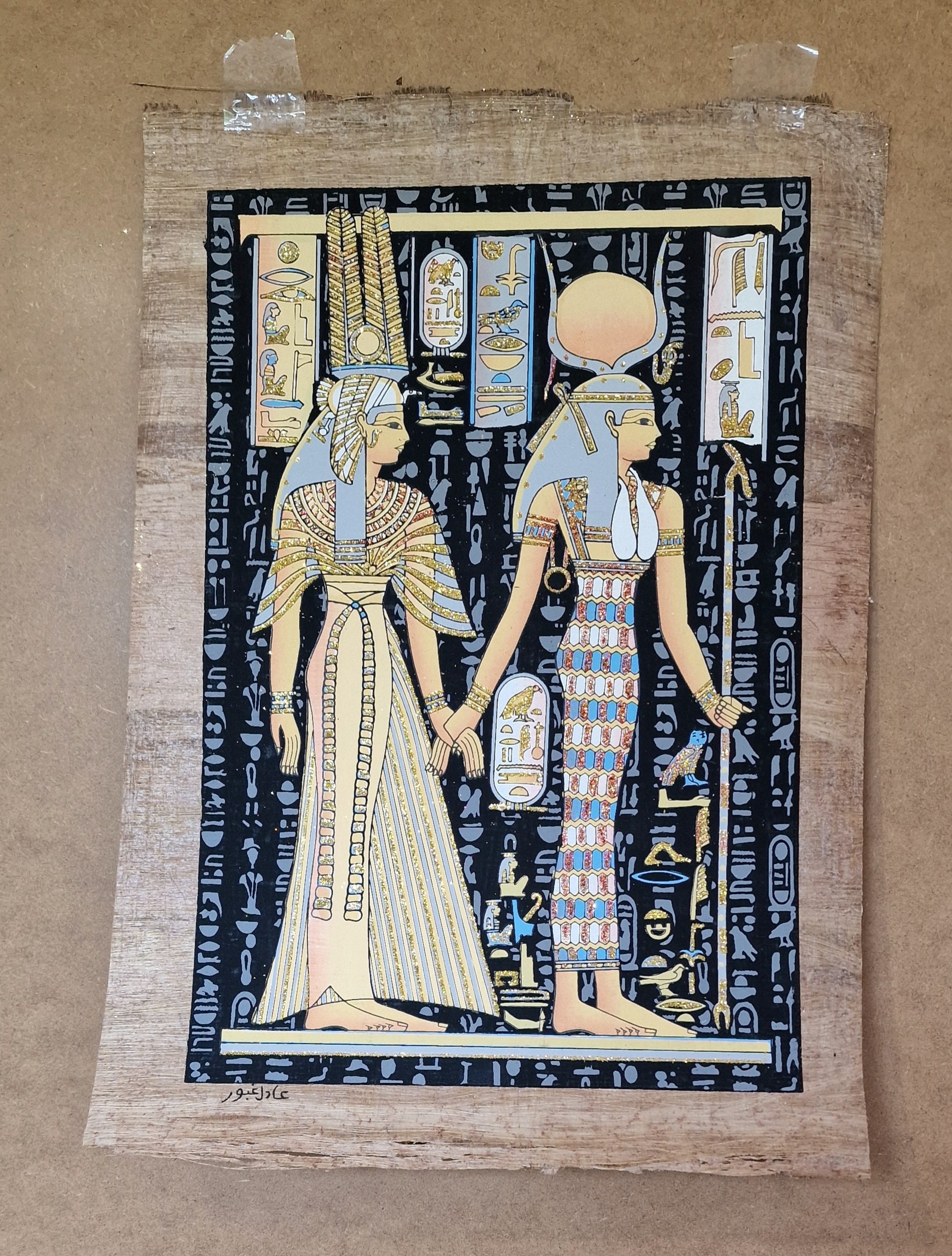 Egyptian Papyrus, Egyptian Women, Painting 30x40cm, Original 100% ...