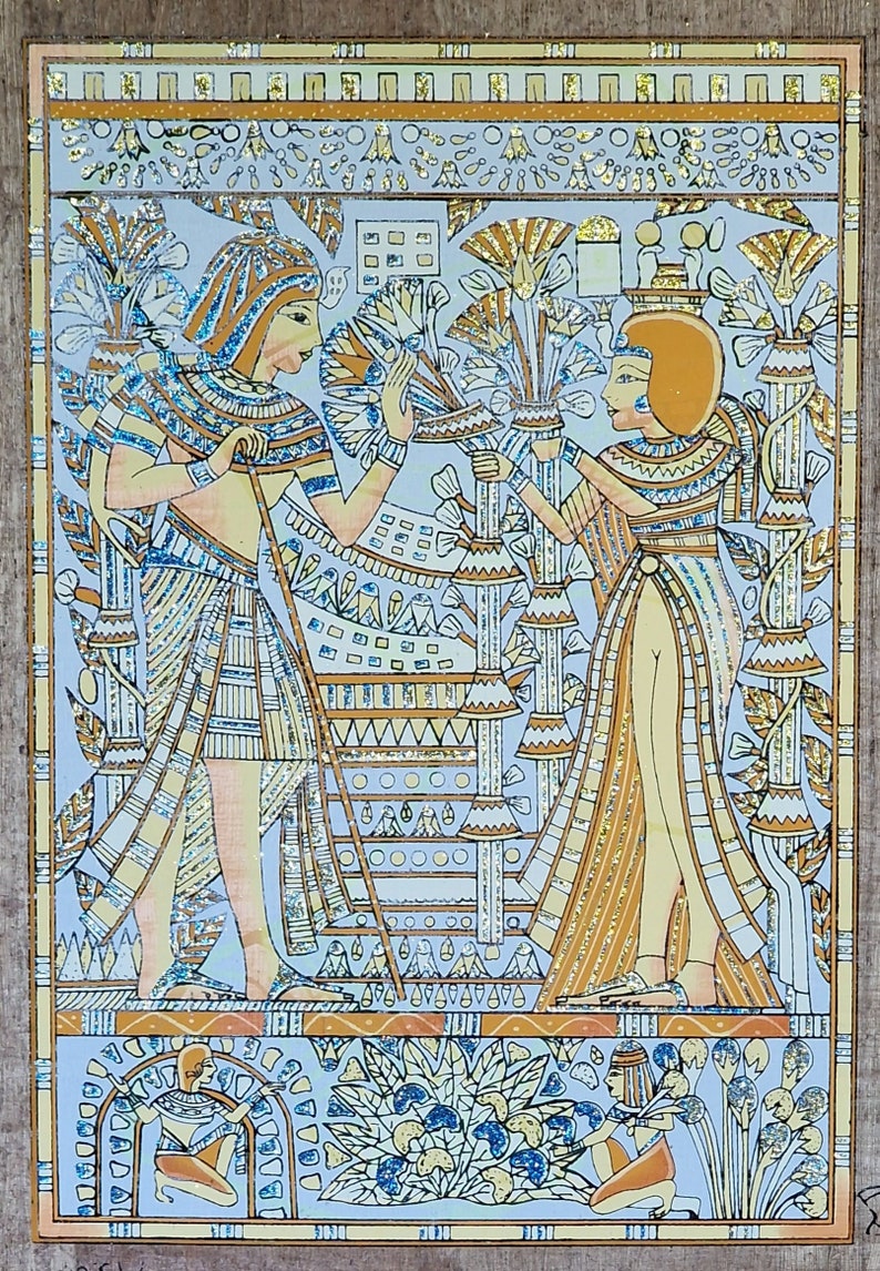 Egyptian Papyrus, Marriage History, Painting 30x40cm, Original 100% ...