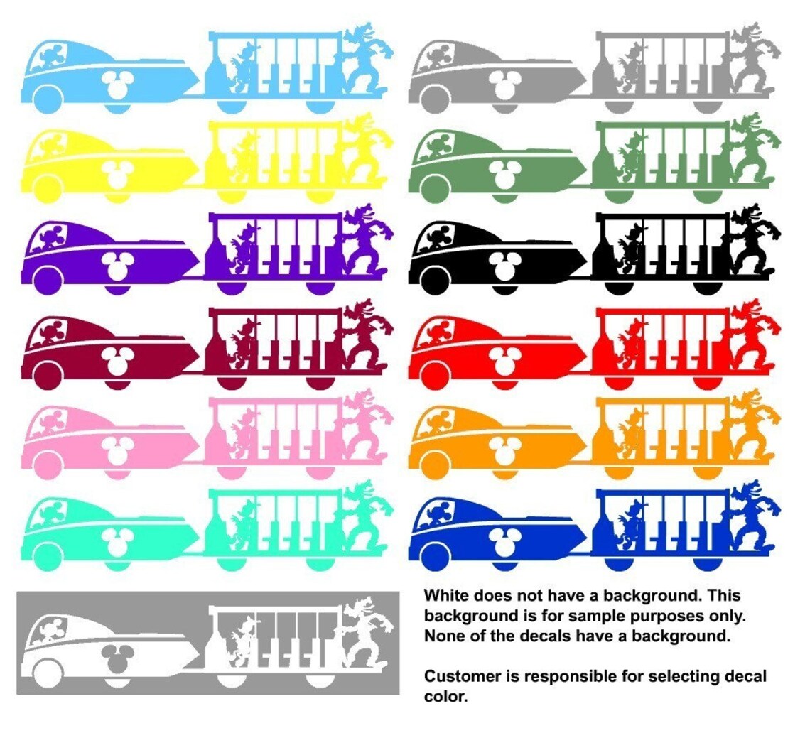 Disneyland Parking Lot Tram Vinyl Decal With Mickey and | Etsy