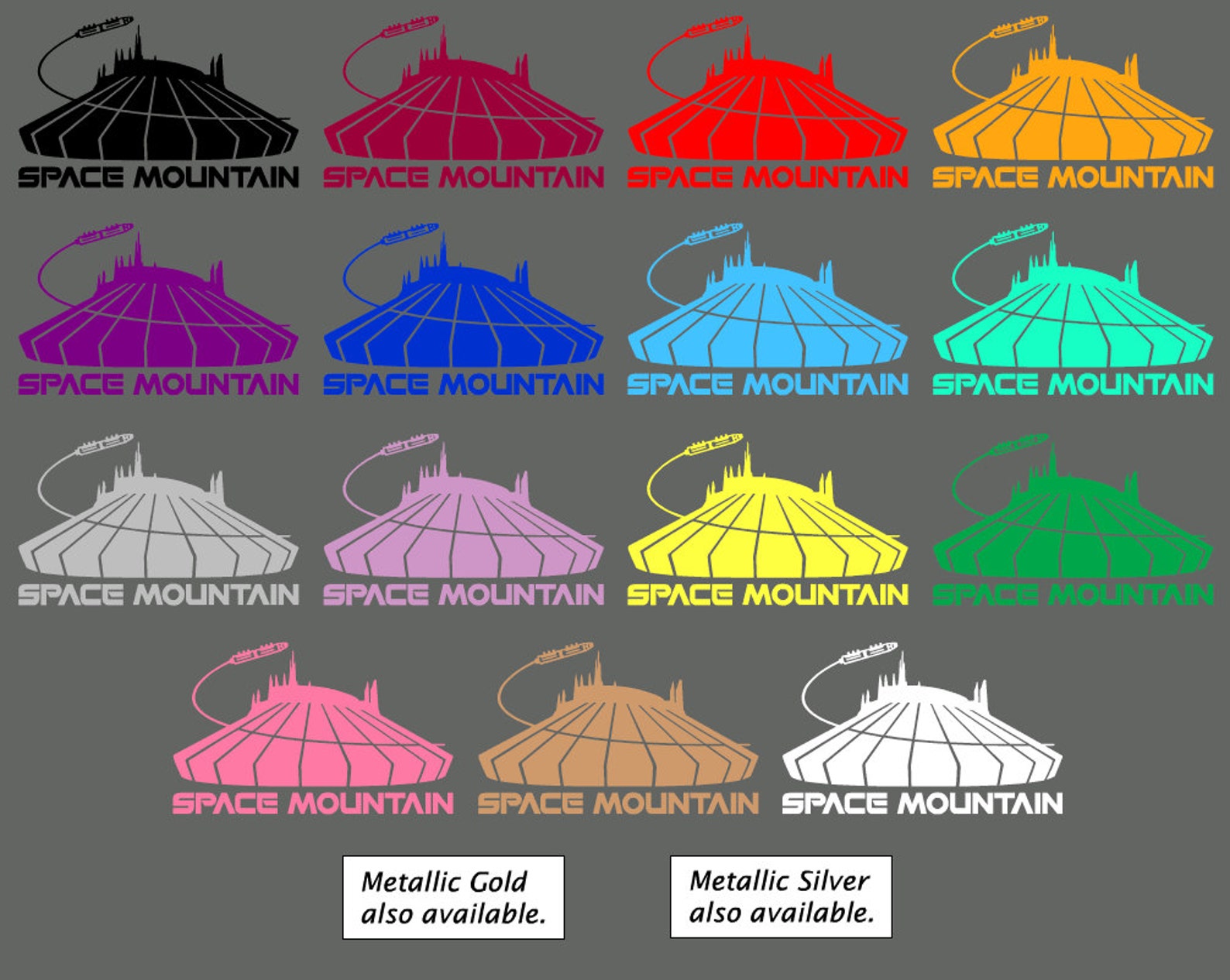 Space Mountain Attraction Vinyl Decal, Sticker - NEW - Etsy