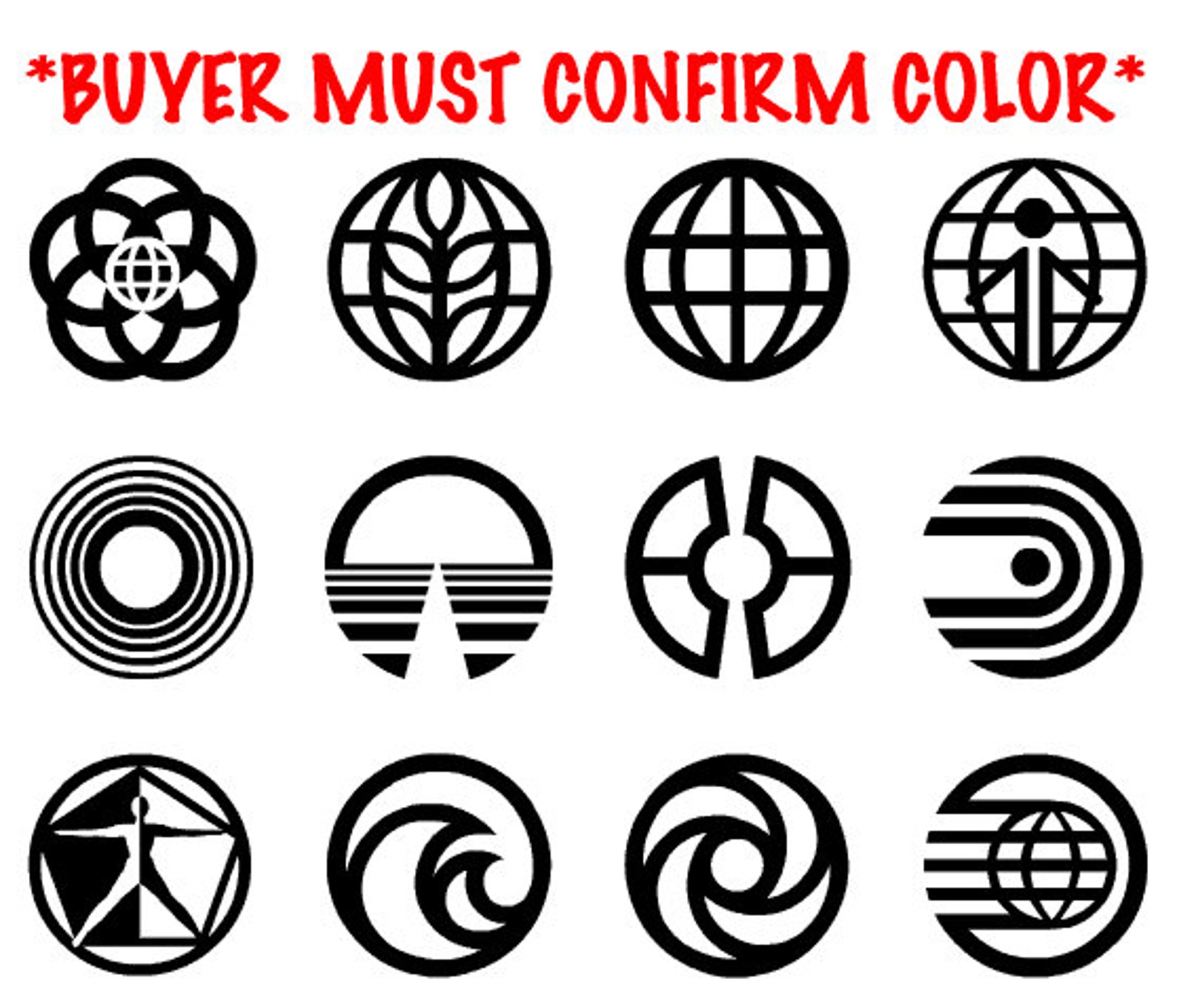 EPCOT Center Pavilion Symbols Vinyl Decal / Sticker Set of - Etsy