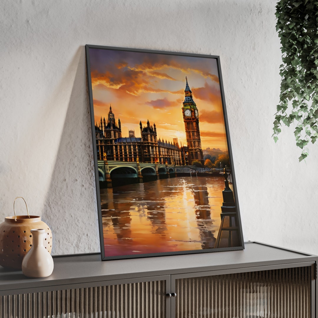 Big Ben Poster With Pinewood Frame - Etsy