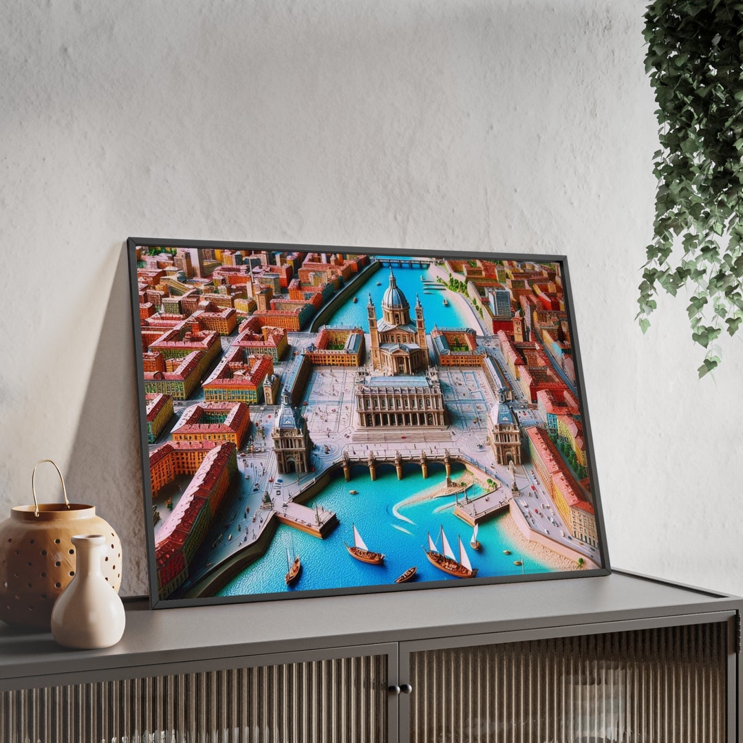 Vibrant Colors Turin Poster With Pinewood Frame - Etsy