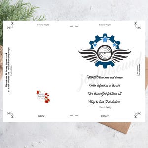 Armed Forces Printable Poem Card Air Force USA Thanks Hero Encouraging ...