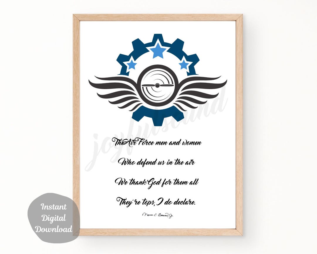 Armed Forces Printable Poem Thank Air Force Veteran Hero Encouraging ...