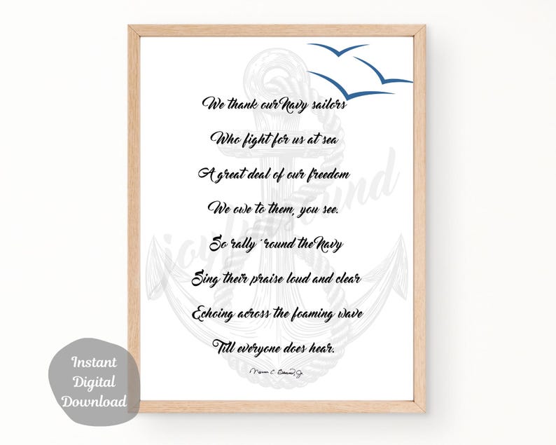 Armed Forces Printable Poem Navy Veteran Heroes Thanks Encouraging USA ...