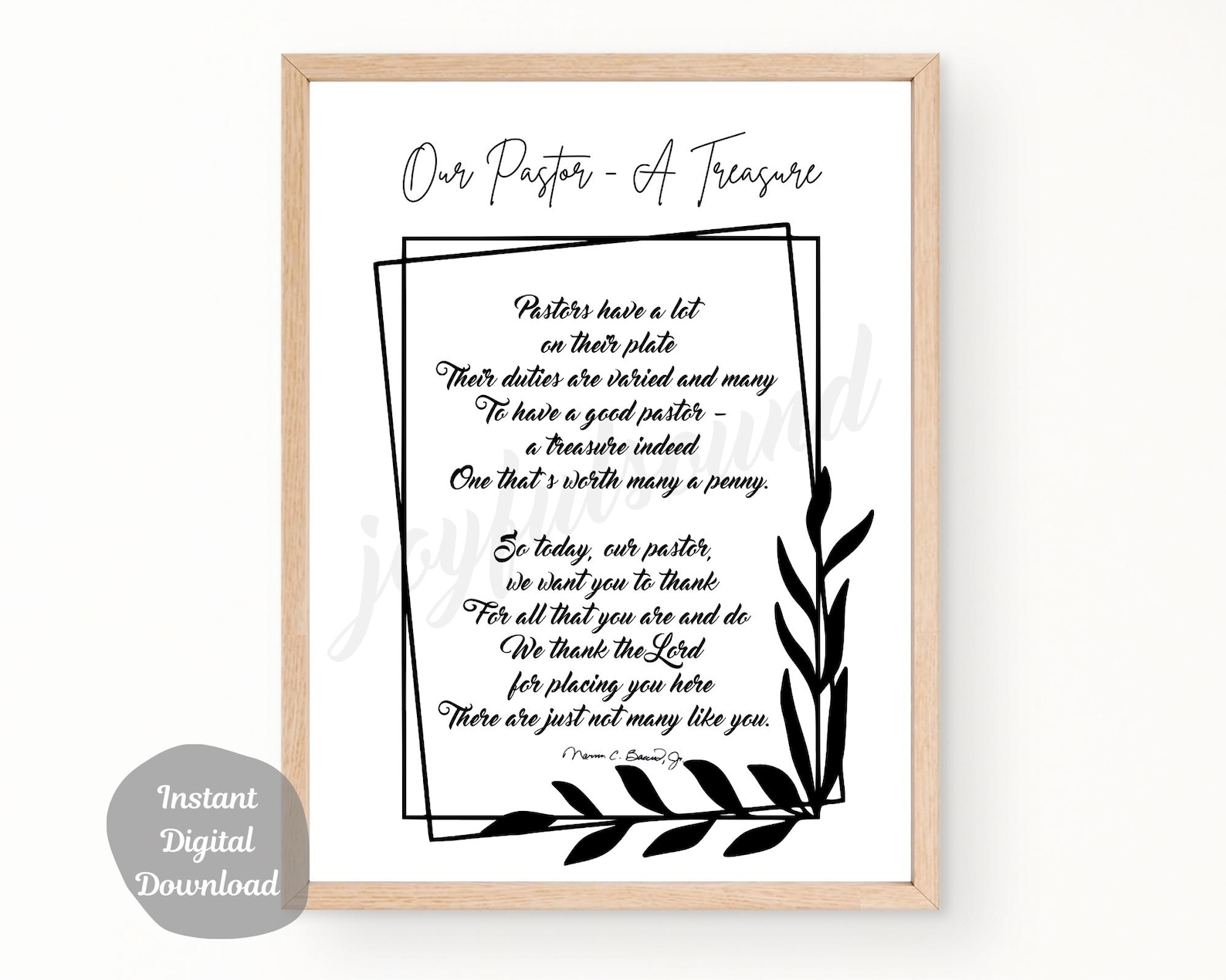 Pastor Appreciation Poem, Minister Gift, Pastor Present, Pastor Thank ...