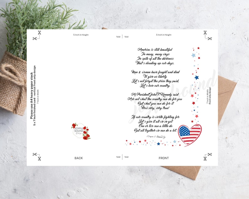 America Printable Poem Card Heros USA Memorial Day Thanks Veterans Day ...
