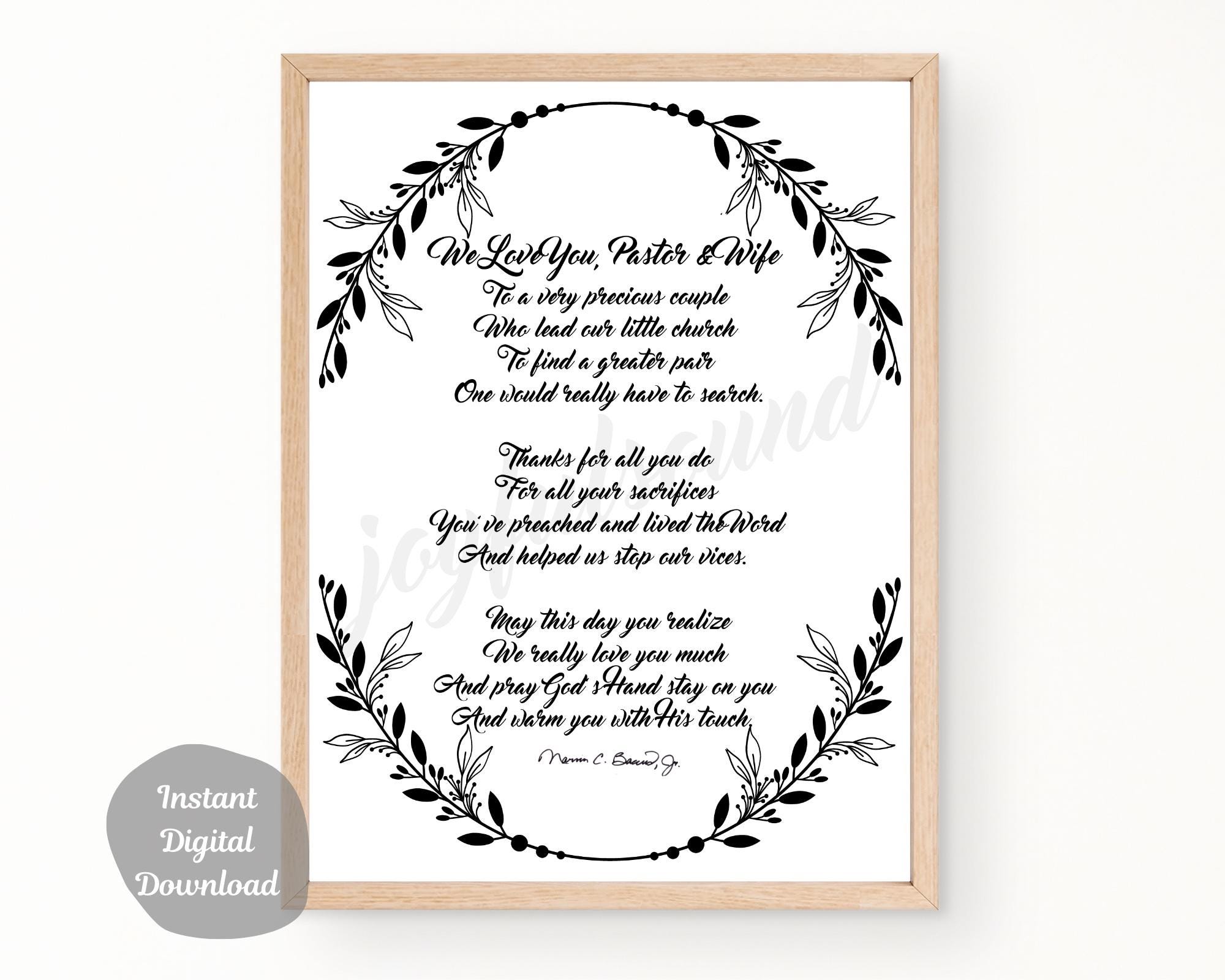 Pastor & Wife Appreciation Gift, Minister, Pastor Present, Pastor Thank ...