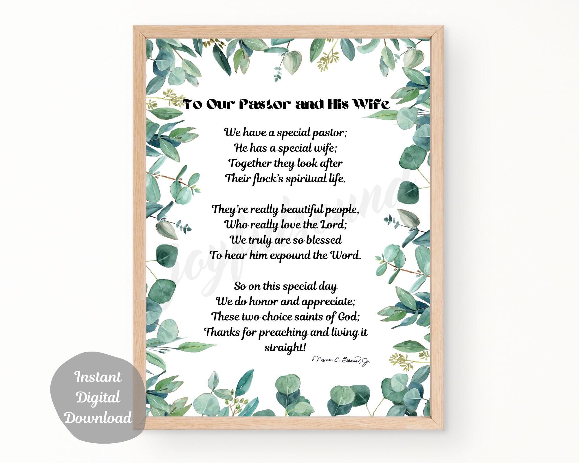 Pastor & Wife Appreciation Gift, Minister, Pastor Present, Pastor Thank ...
