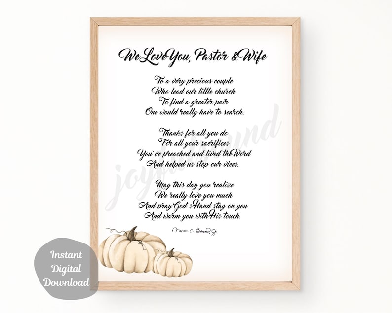 Pastor & Wife Appreciation Gift, Minister, Pastor Present, Pastor Thank ...