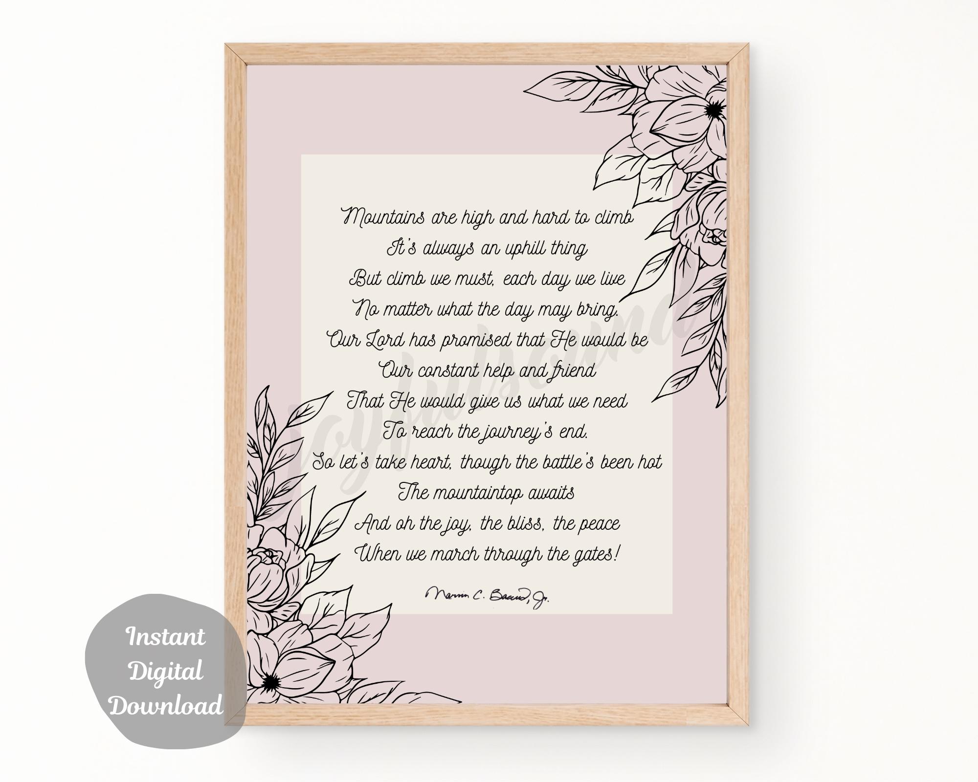 Printable Poem Encouraging Christian Botanical Flowers DIGITAL DOWNLOAD ...
