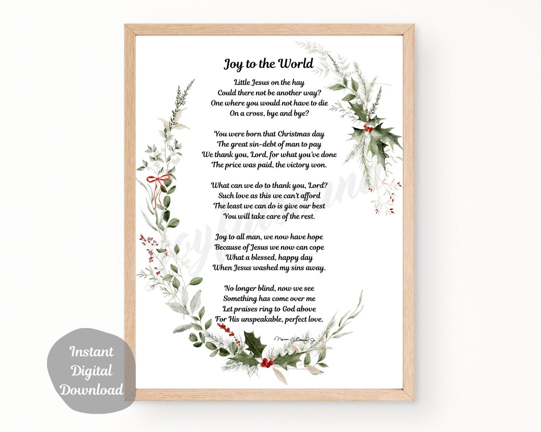 Jesus Christmas Printable Poem Christian Holly Leaves DIGITAL DOWNLOAD ...