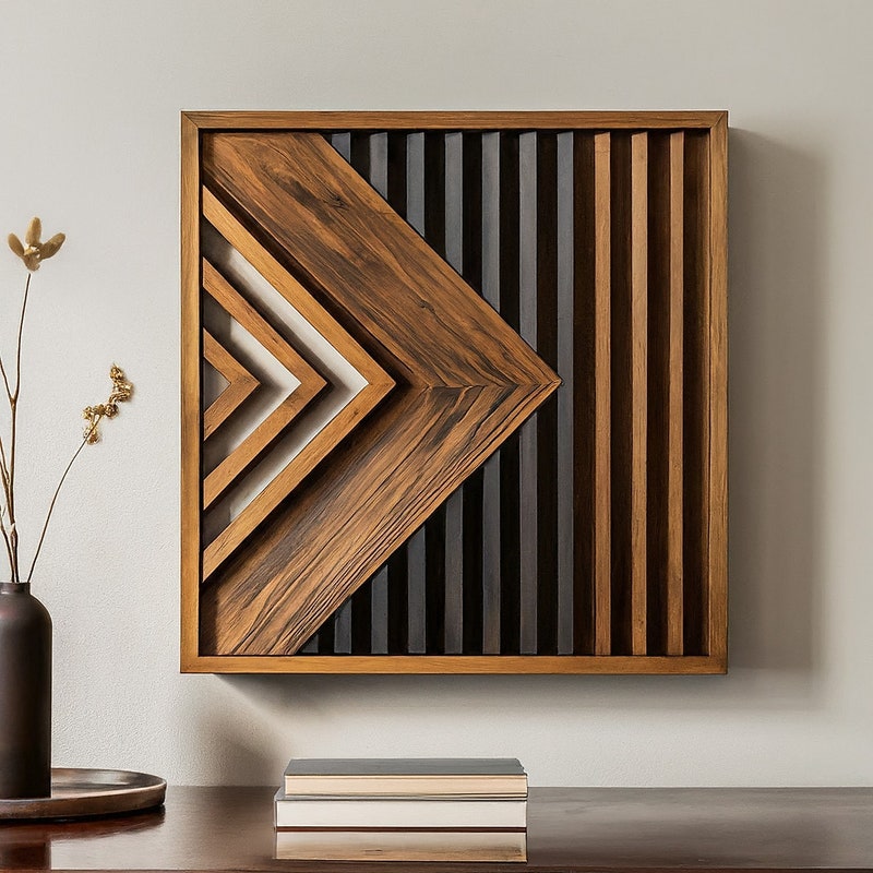 Geometric Wood Wall Art - Etsy