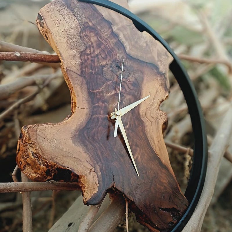 Natural Wood Clock - Etsy