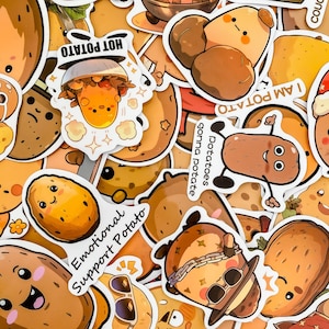 100pcs Kawaii Potato Stickers, Cute Vinyl Stickers, Funny Waterproof ...
