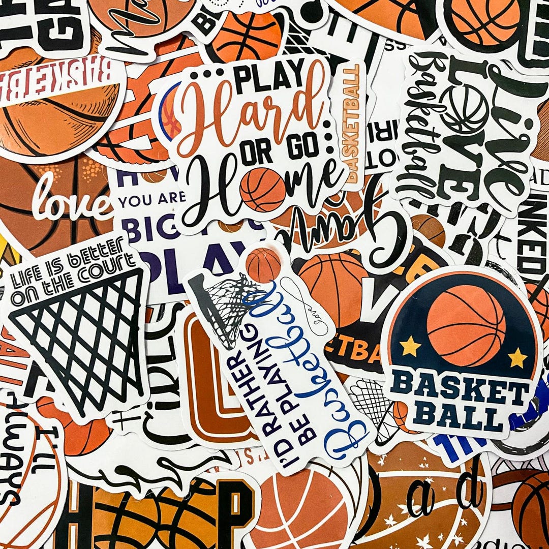 100pcs Basketball Stickers, Waterproof Hoop Decals, Sport Stickers Pack ...