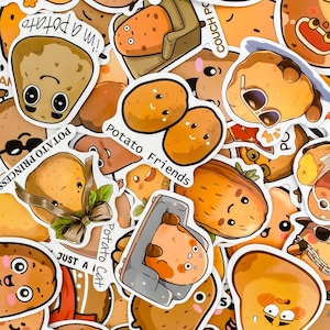 100pcs Kawaii Potato Stickers, Cute Vinyl Stickers, Funny Waterproof ...