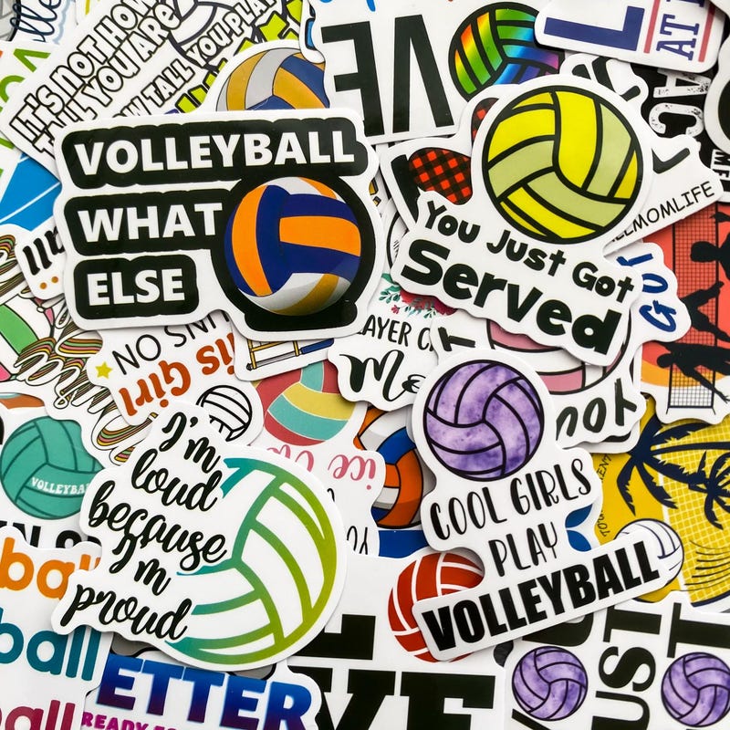 Volleyball Stickers - Etsy