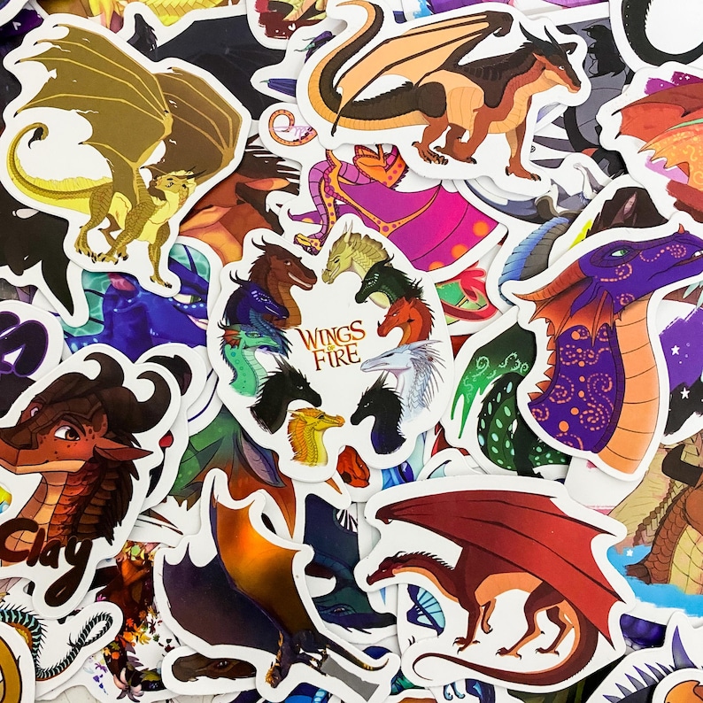 50pcs Dragon Stickers Pack, Fantasy Dragon Stickers, Die Cut Stickers ...