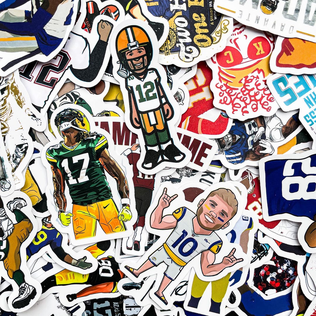 100pcs Sports Stickers, Vinyl Stickers for Helmets, Funny Football ...