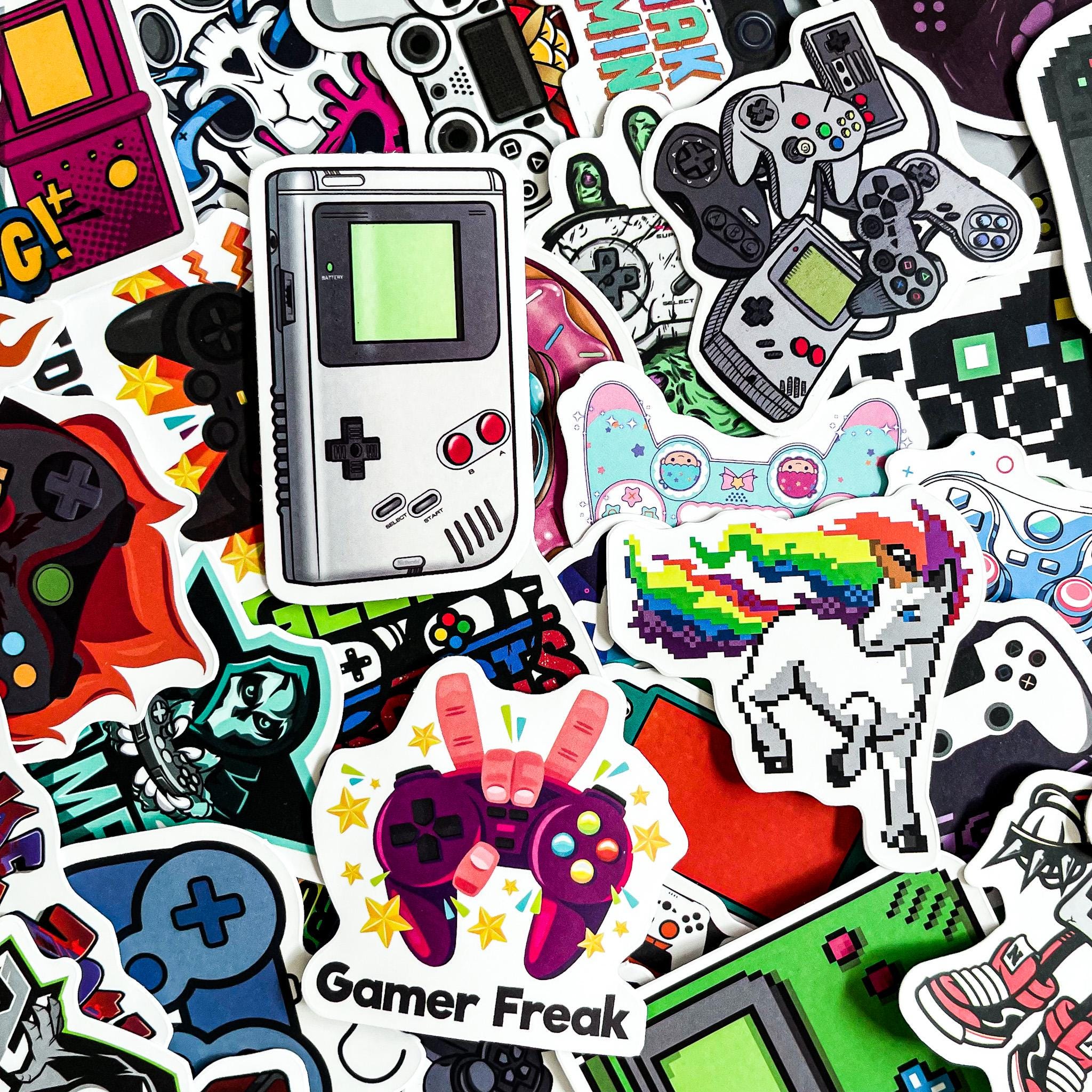 50pcs Cool Game Console Stickers Pack, Cute Gaming Decals, Gamer ...