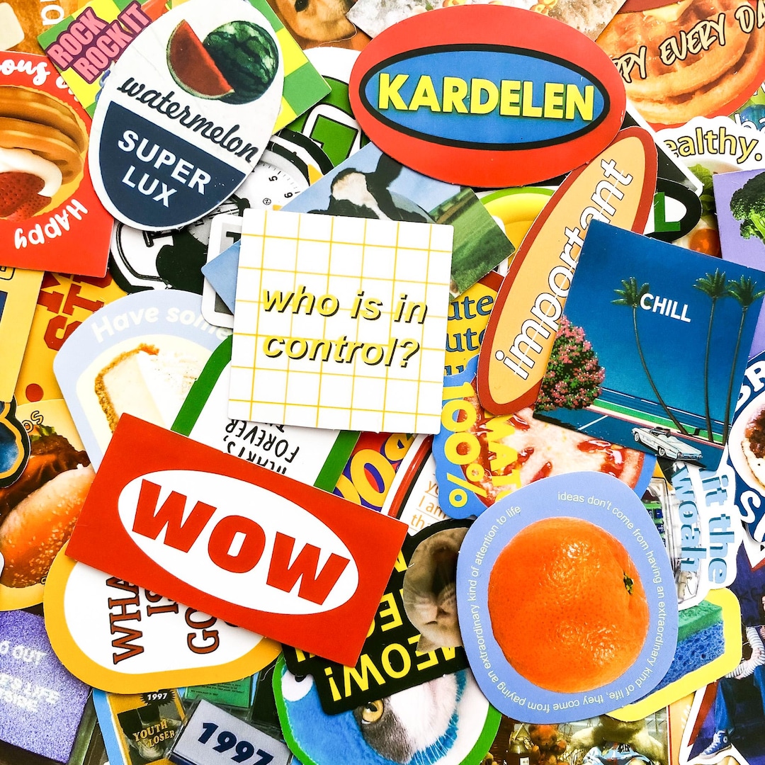 100pcs Cute Stickers, Vintage Retro Vinyl Stickers, Meme Waterproof ...
