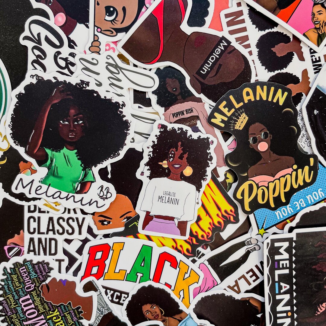 50pcs Black Pride Stickers, Melanin-themed Stickers, Cultural Aesthetic ...