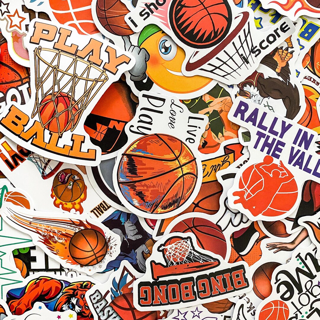 50pcs Basketball Stickers for Kids, Water Bottle Stickers, Sports ...