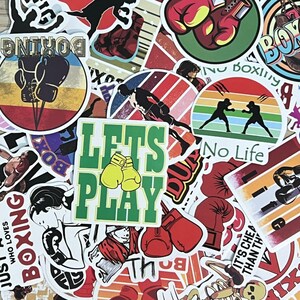 50pcs Boxing Stickers, Boxing Sticker Set for Bottle Laptop Books ...